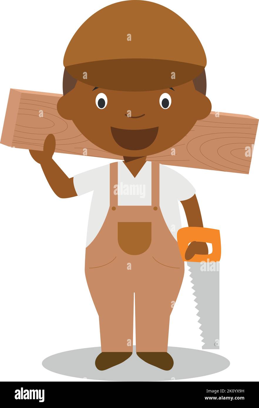 Cute cartoon vector illustration of a black or african american male ...