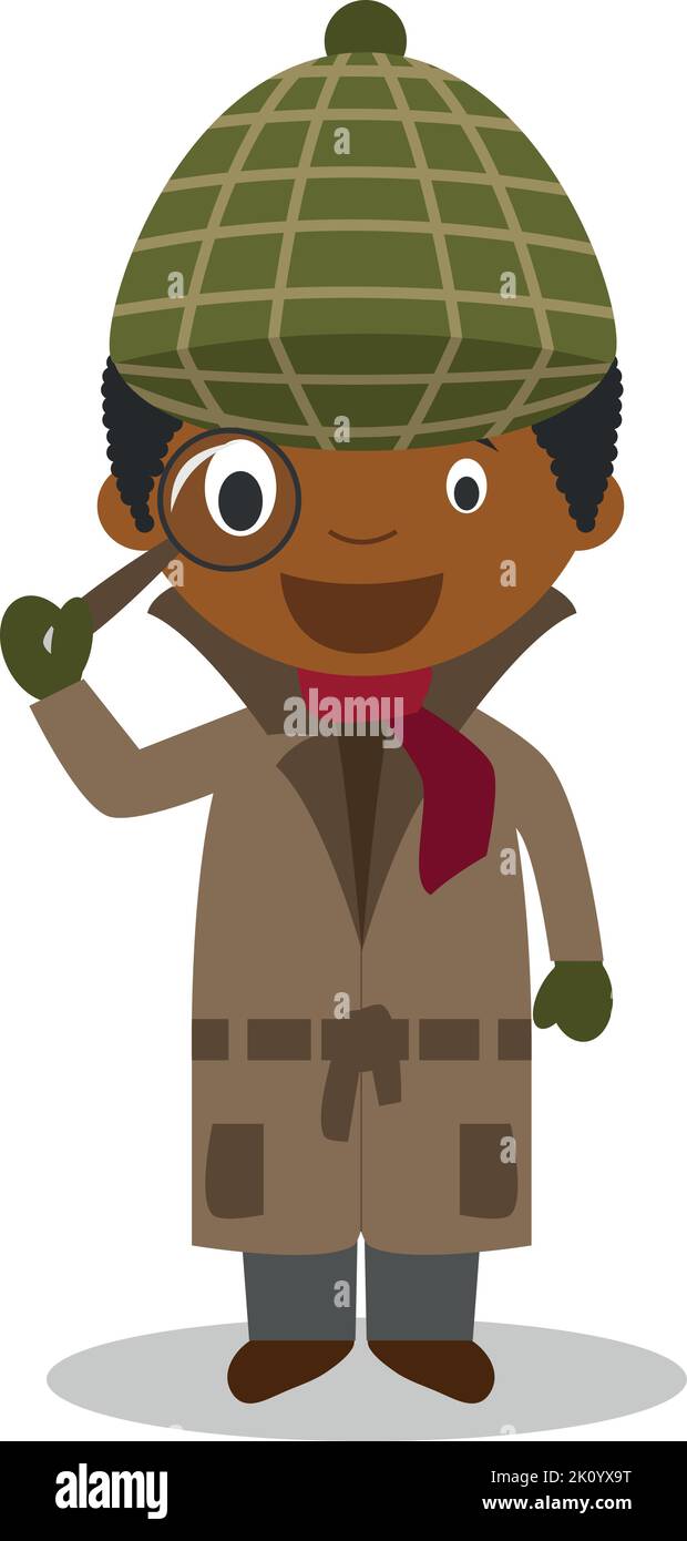 Cute cartoon vector illustration of a black or african american male ...