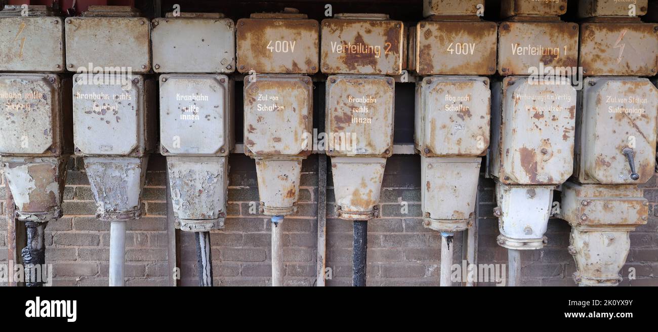 an old electrical distribution board at an industrial monument Stock ...