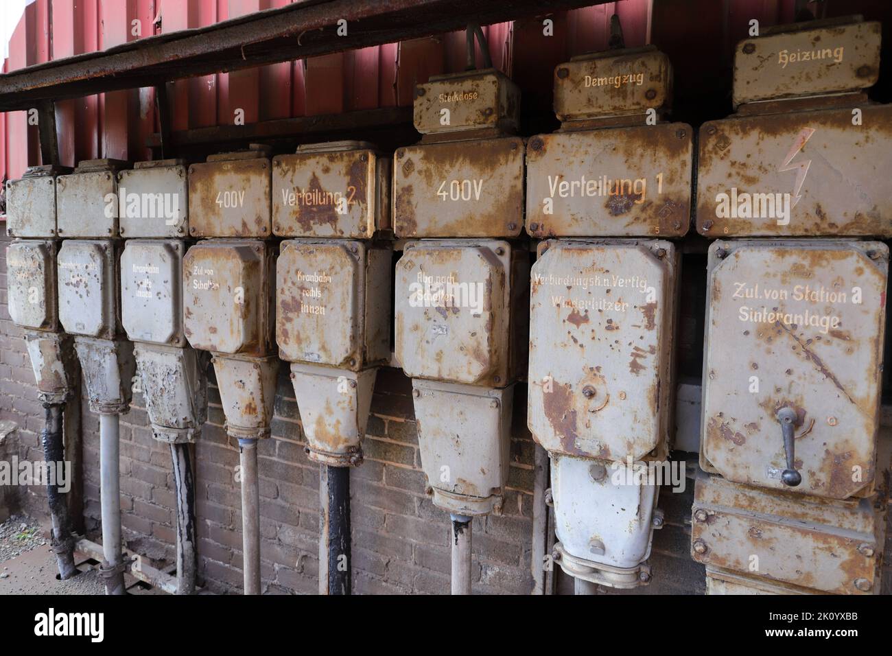 an old electrical distribution board at an industrial monument Stock ...