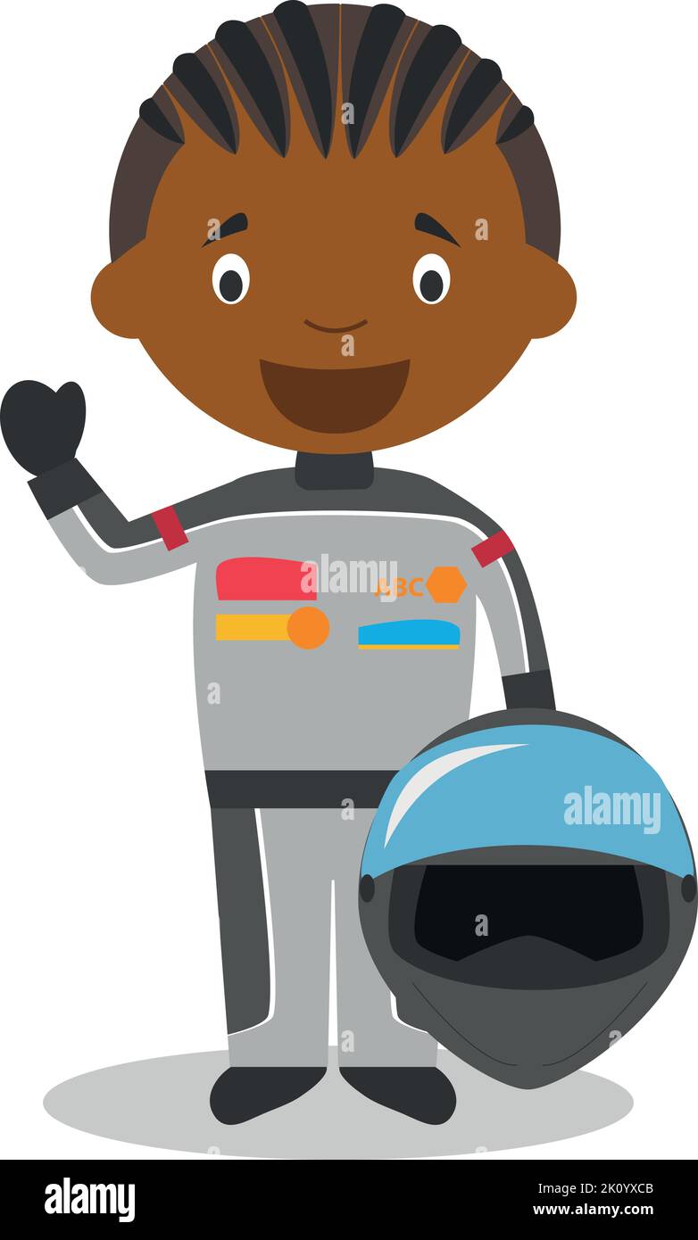 Cute cartoon vector illustration of a black or african american male ...