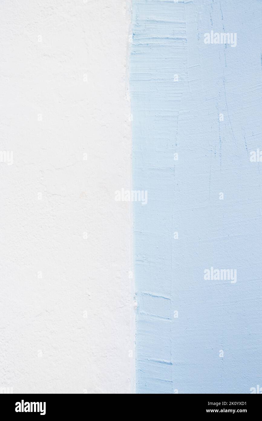 Wall texture half white half blue. Concrete texture Stock Photo - Alamy