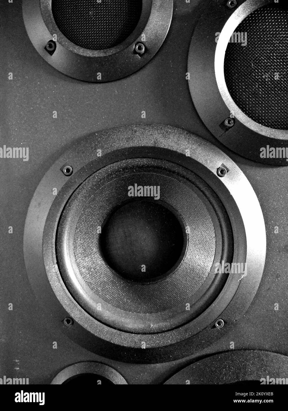 A vertical closeup of speakers Stock Photo - Alamy