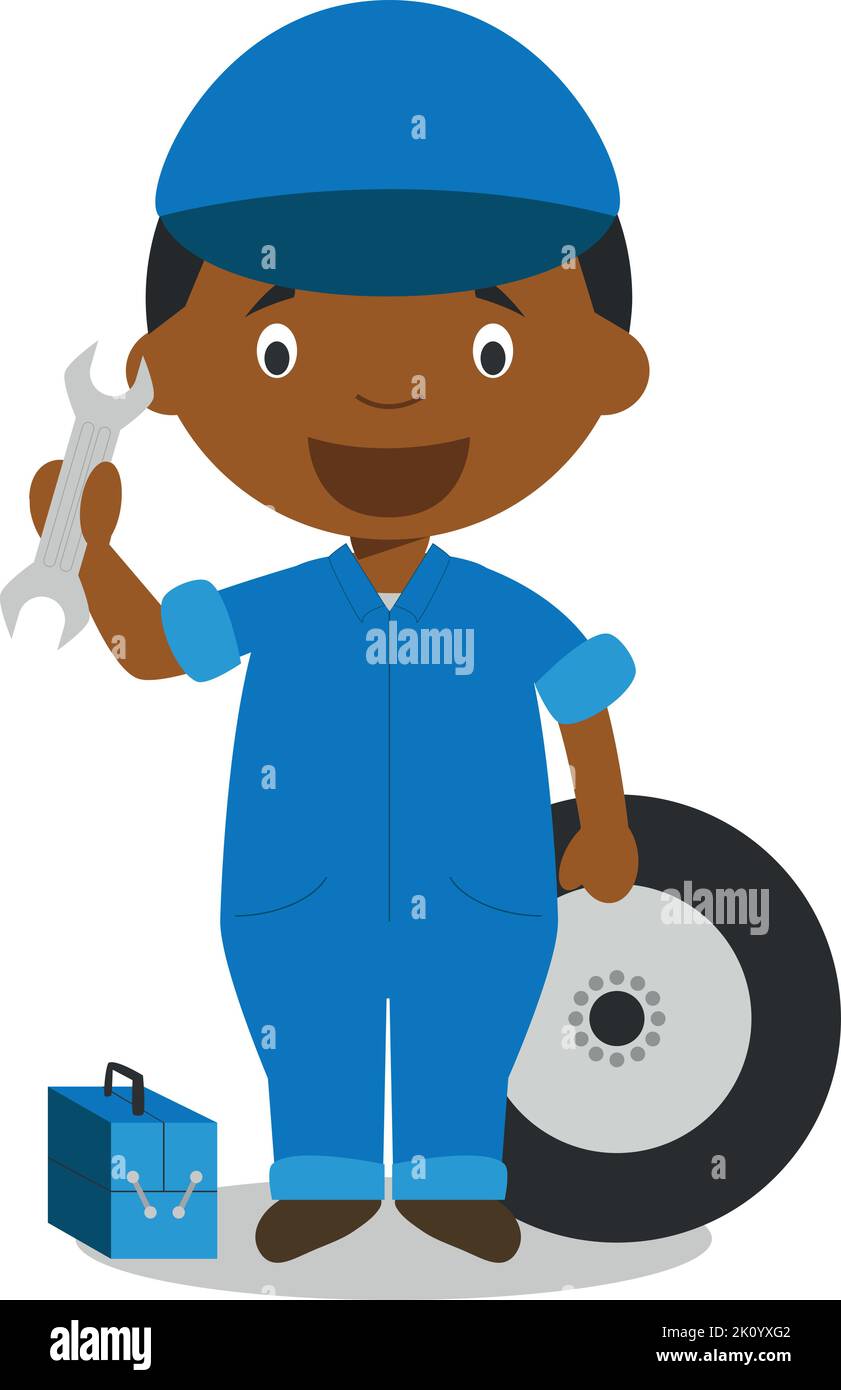 Cute cartoon vector illustration of a black or african american male ...