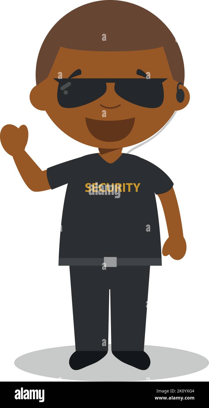Cute cartoon vector illustration of a black or african american male ...