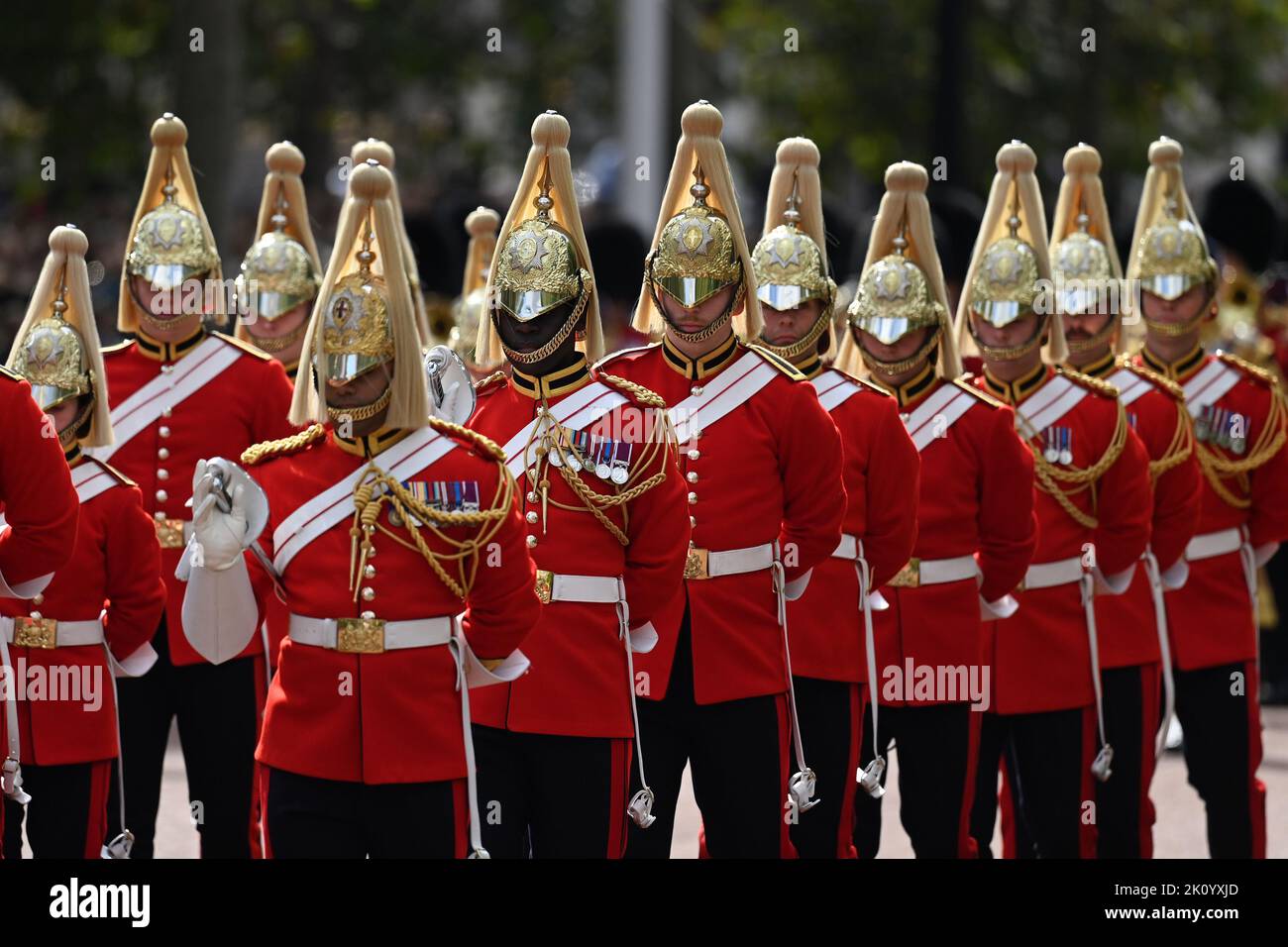 Members of the military during the ceremonial procession of the coffin ...