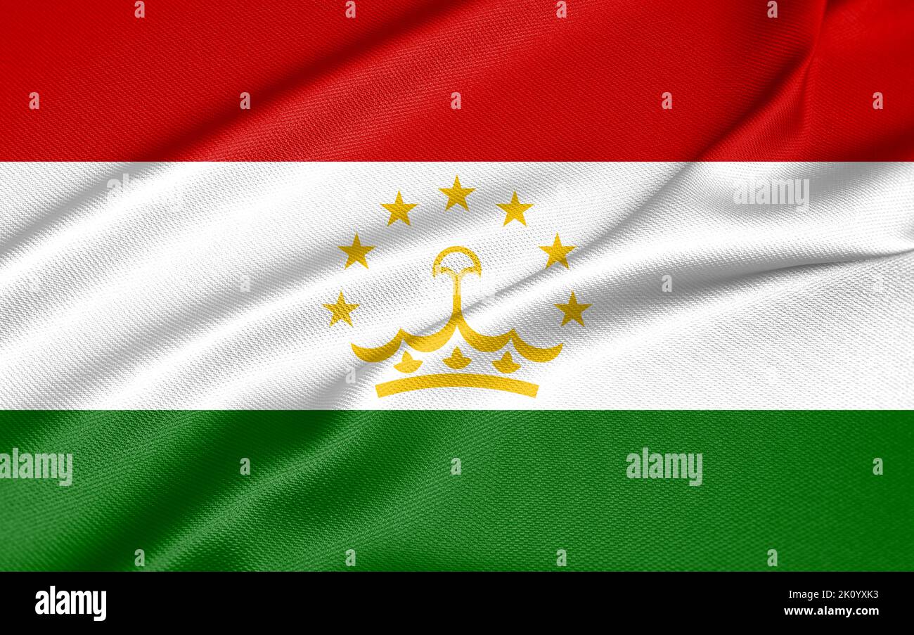 National flag Tajikistan, Tajikistan flag, fabric flag Tajikistan, 3D ...