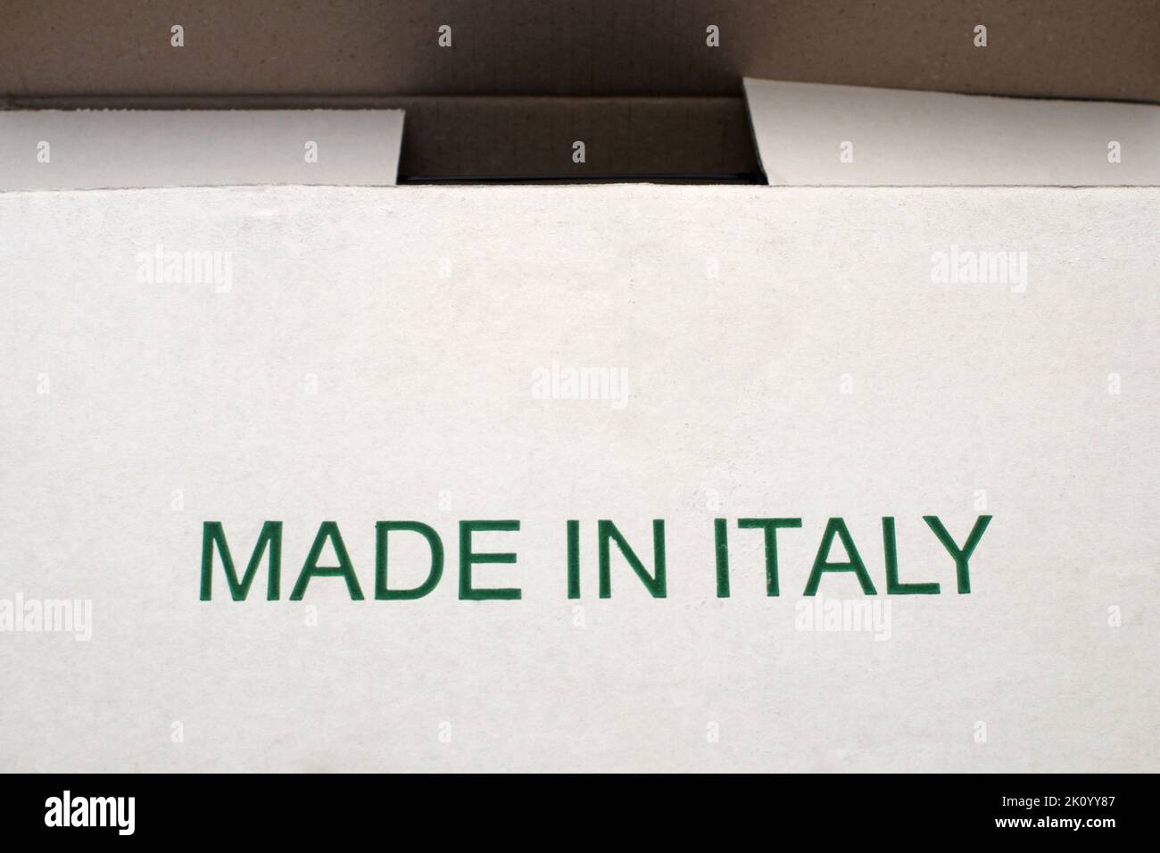 Made in Italy on cardboard box Stock Photo - Alamy