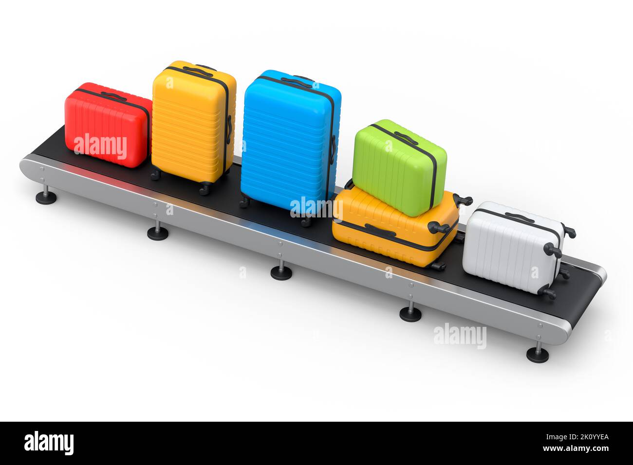 Airport luggage conveyor belt, manufacture line or baggage claim area ...