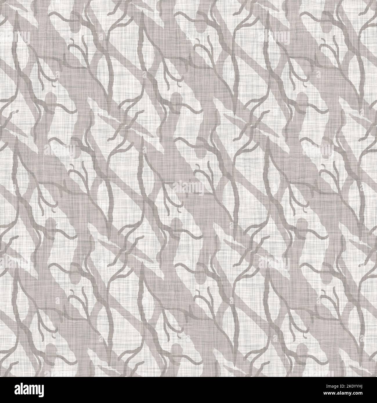 French grey doodle motif linen seamless pattern. Tonal country cottage ...