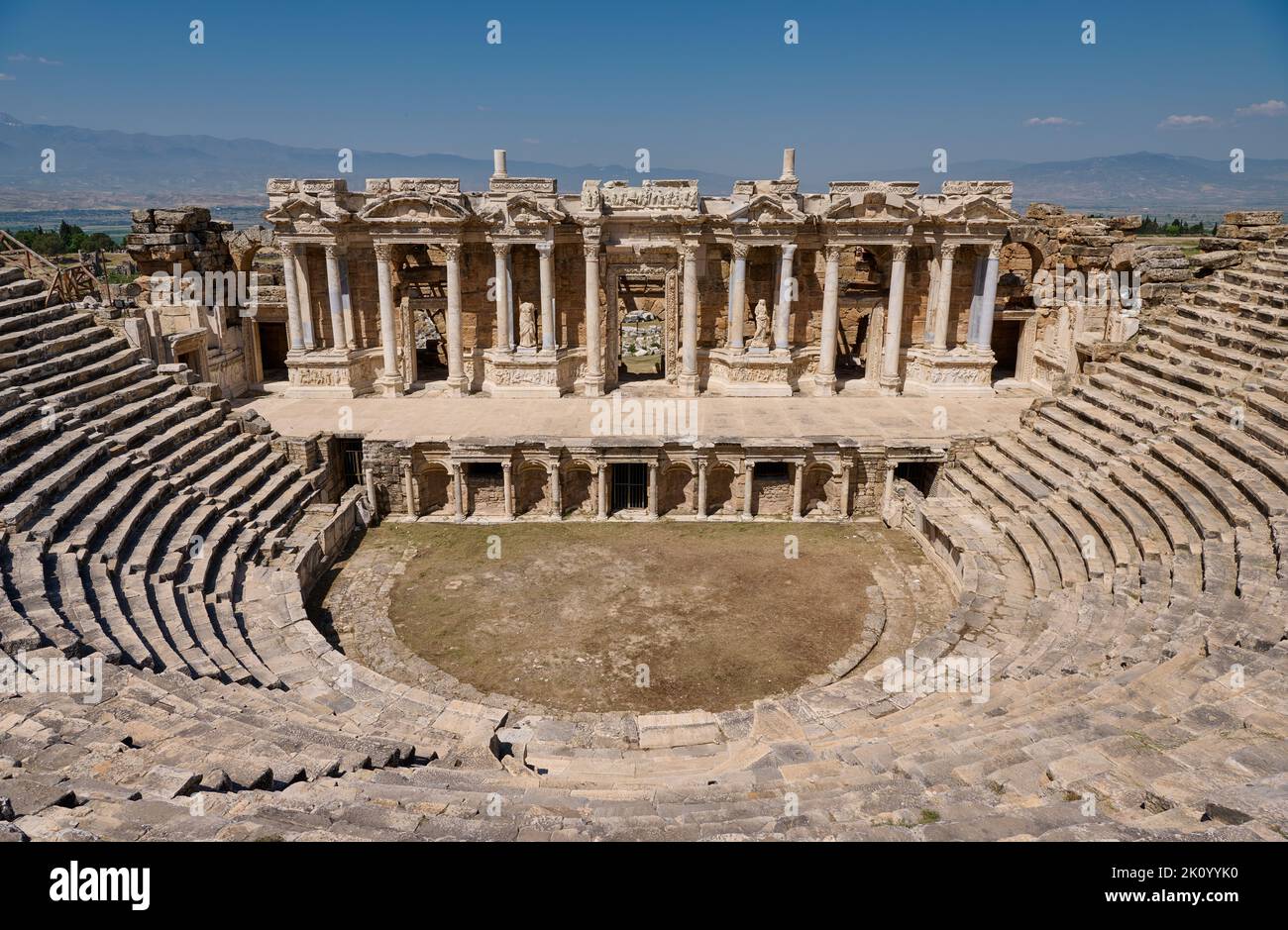 famous theatre of Greek Hierapolis Pamukkale Archeological Site, Pamukkale, Denizli, Turkey ...