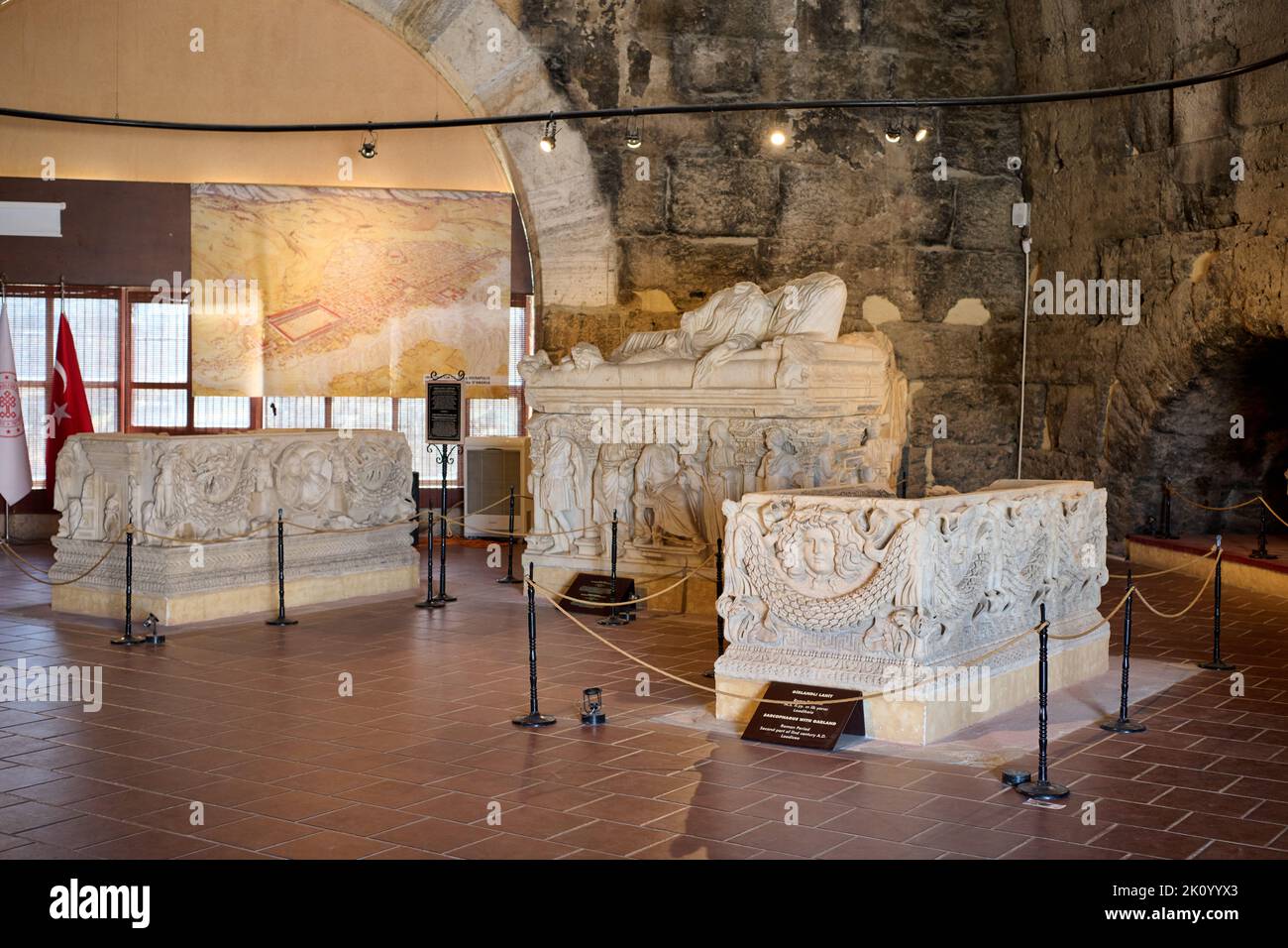 inside museum of Greek Hierapolis Pamukkale Archeological Site, Pamukkale, Denizli, Turkey Stock ...