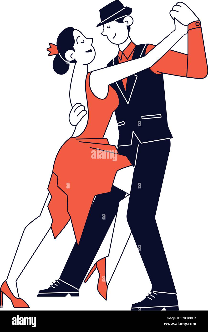 Isolated cute couple dancing to tango music concept Vector Stock Vector Image & Art - Alamy