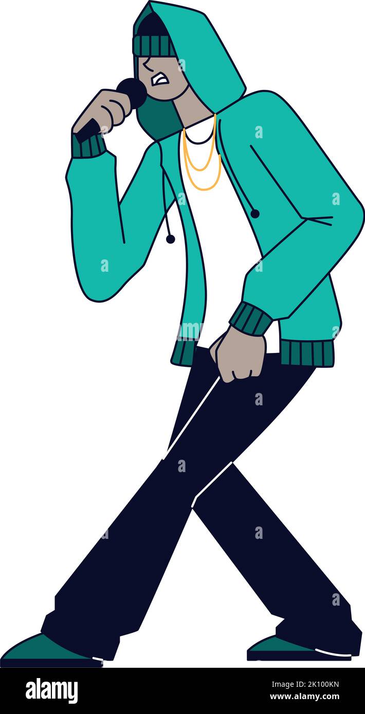 Isolated cute male character rapping Vector Stock Vector Image & Art ...
