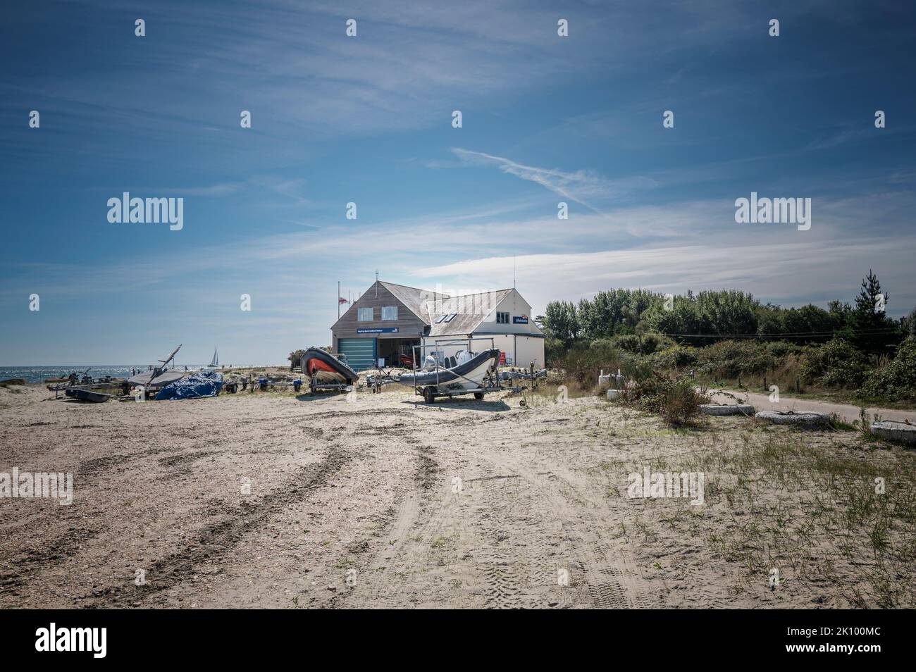Life boat station at Sandy Point, Hayling Island, Hampshire Stock Photo ...