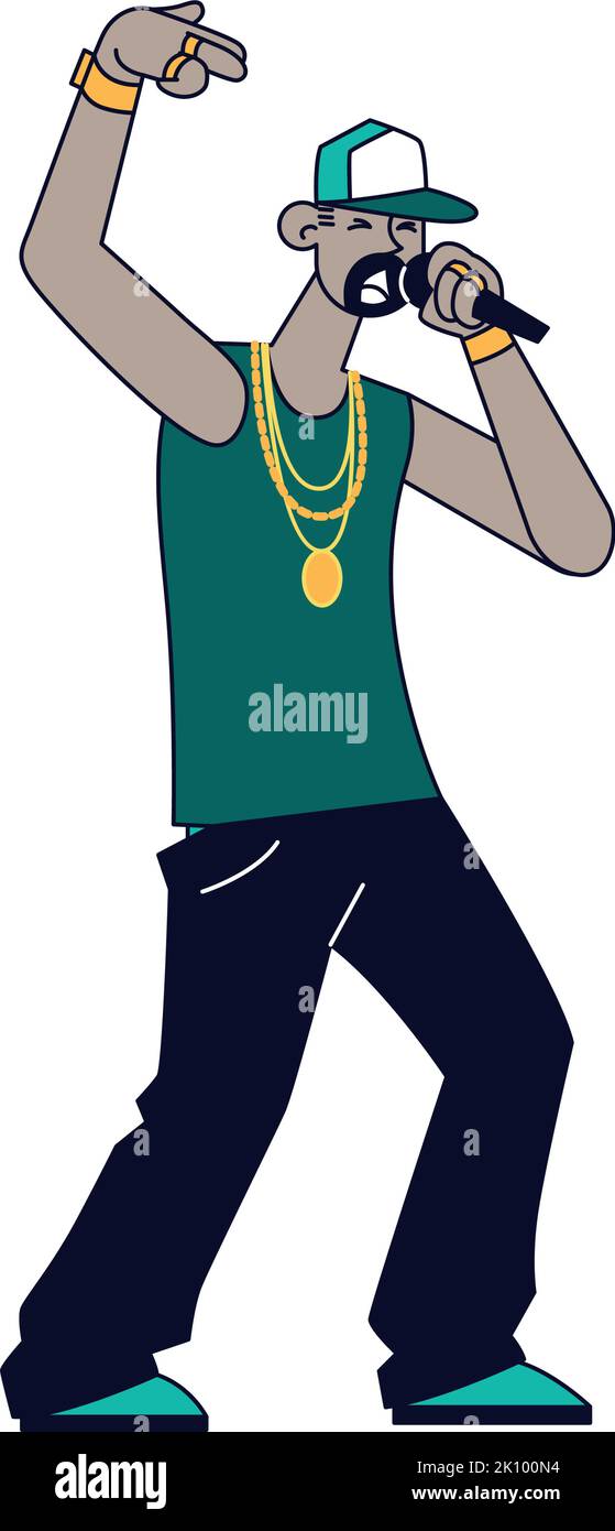 Isolated cute male character doing rap Vector Stock Vector Image & Art ...