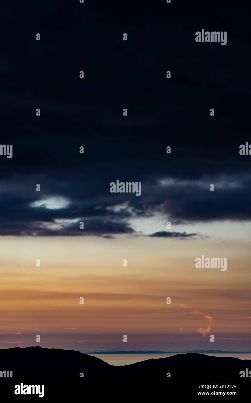 sunset from the pass of the cattle, applecross, scotland, uk Stock ...