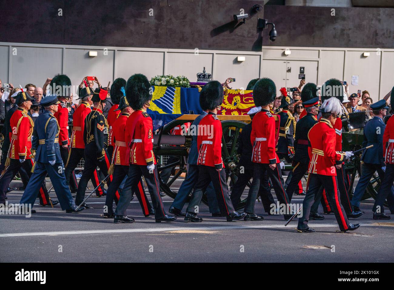 Whitehall London UK. 14 September 2022. The imperial state crown is ...