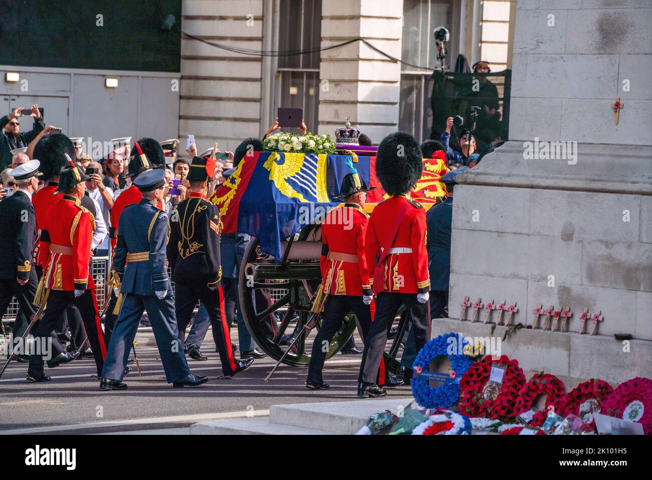 Whitehall London UK. 14 September 2022. The imperial state crown is ...