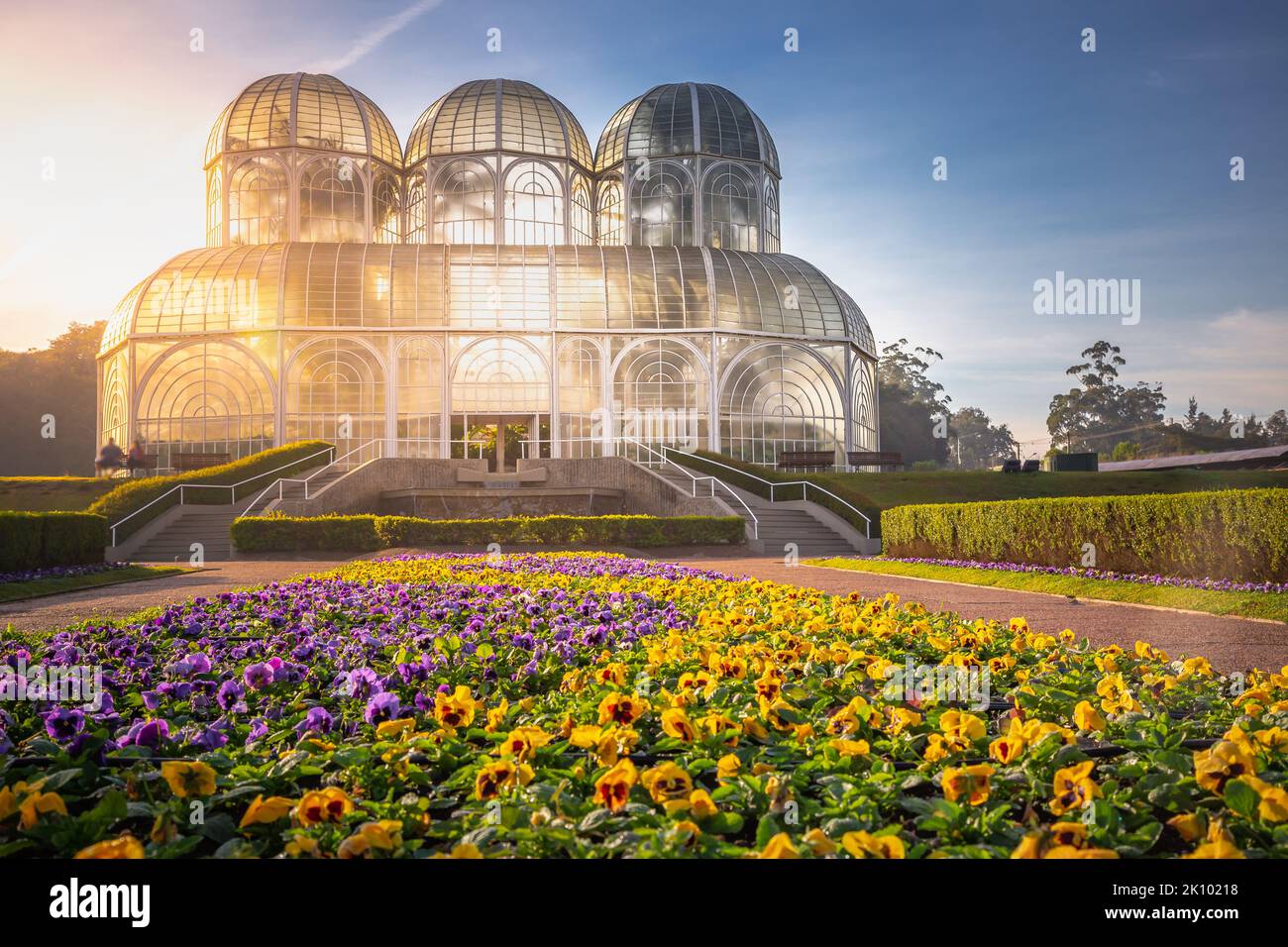 Public park around Botanical garden greenhouse in Curitiba, Parana ...