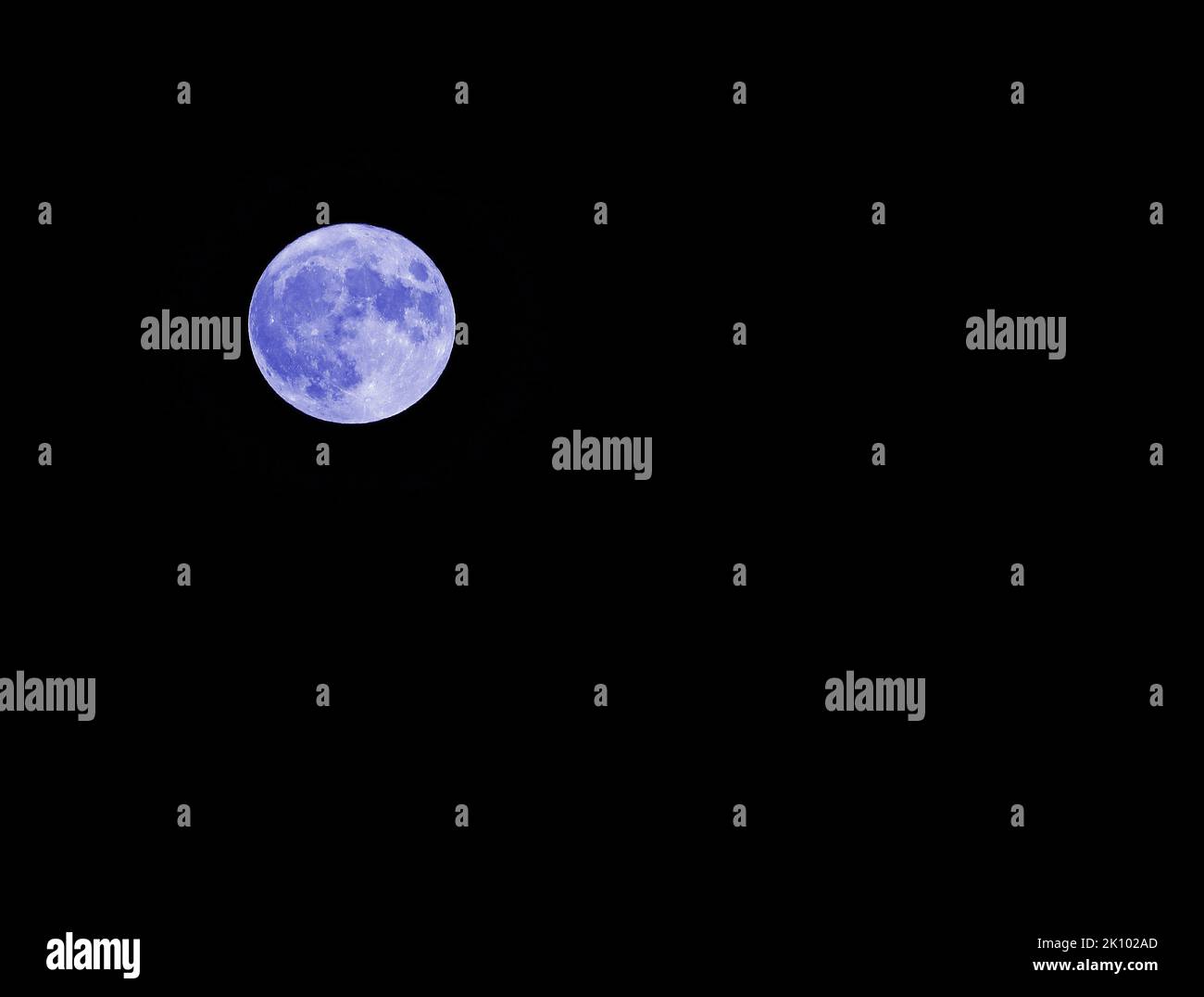 full moon with suggestive surreal atmosphere due to the strange BLUE ...