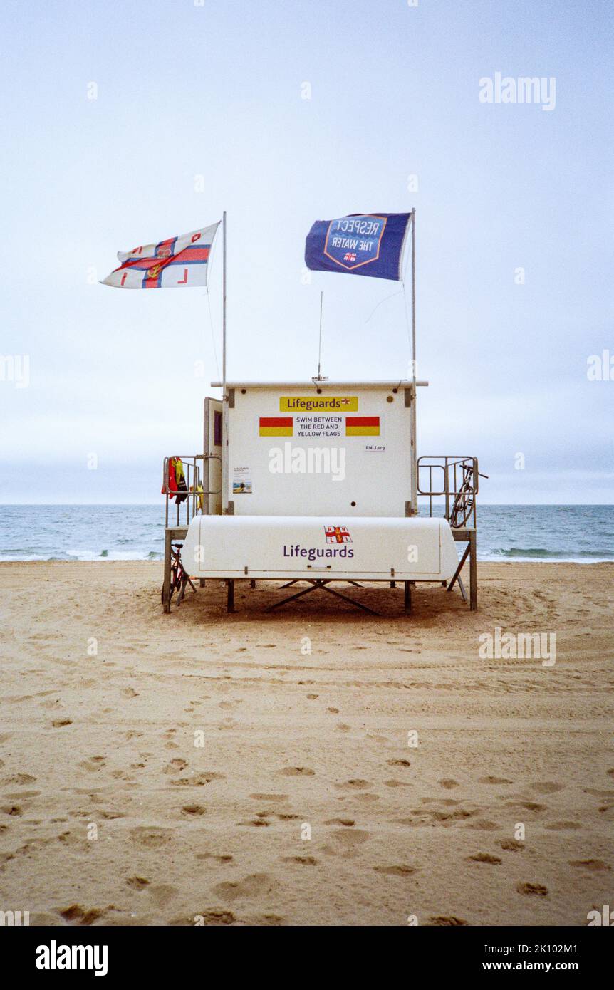 Lifeguards beach tower, Bournemouth each, Bournemouth, Dorset, England ...