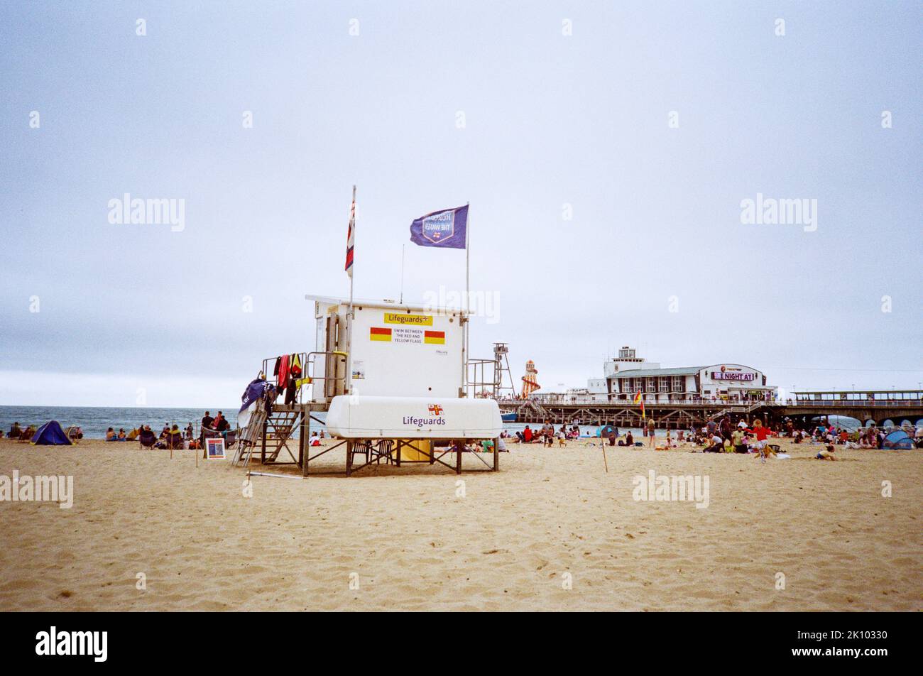 Lifeguards beach tower, Bournemouth each, Bournemouth, Dorset, England ...