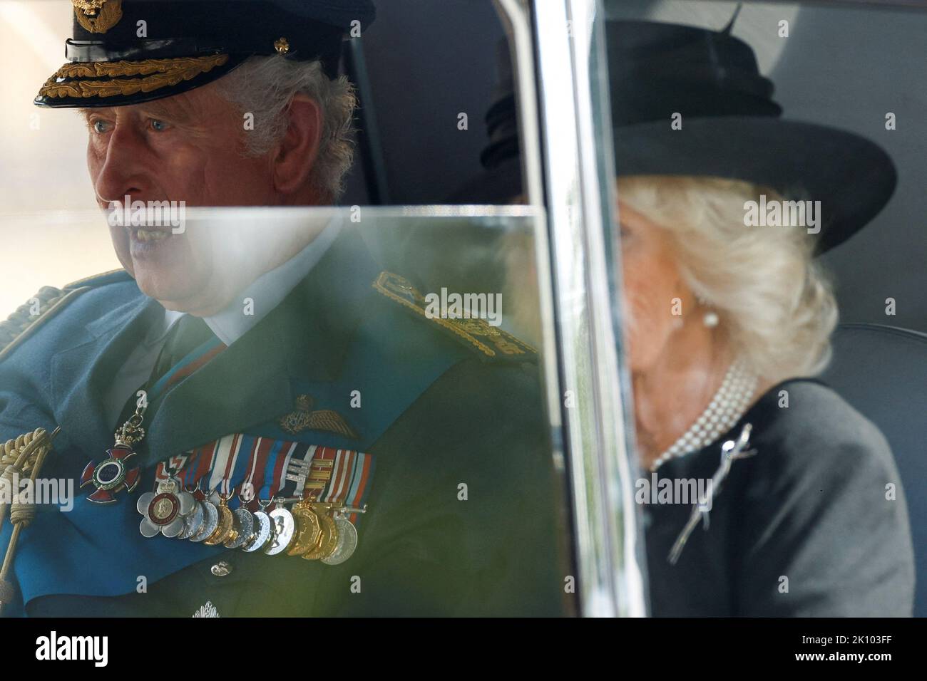 King Charles III and the Queen Consort leaving Westminster Hall in ...
