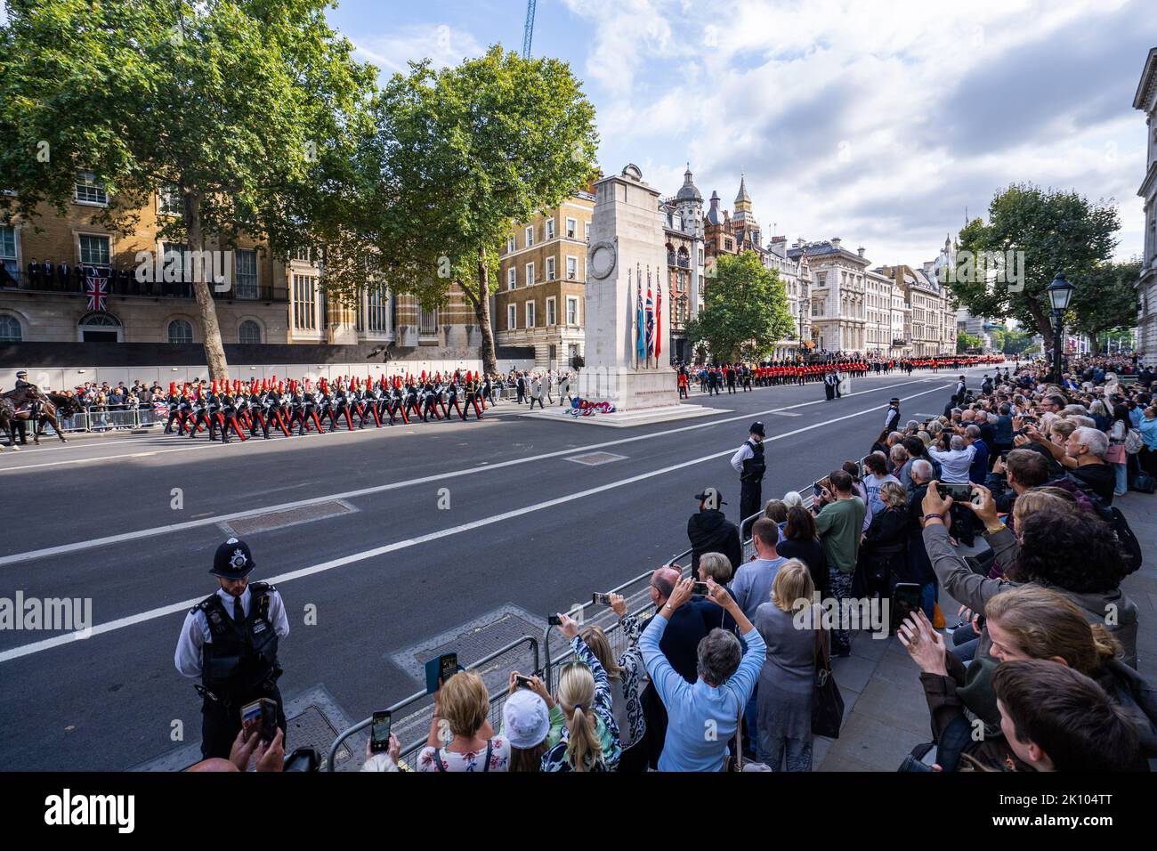 Whitehall London UK. 14 September 2022. Large crowds occupy every ...