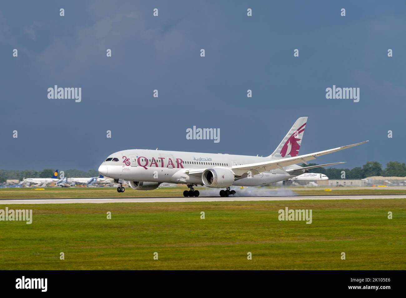 Munich, Germany - August 26. 2022 : Qatar Airways Boeing 787-8 ...