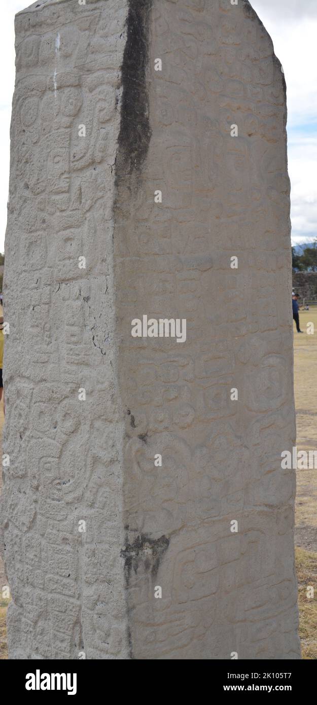 Stone Stela 9 of the Archaeological site Monte Alban. Zapotec Culture ...
