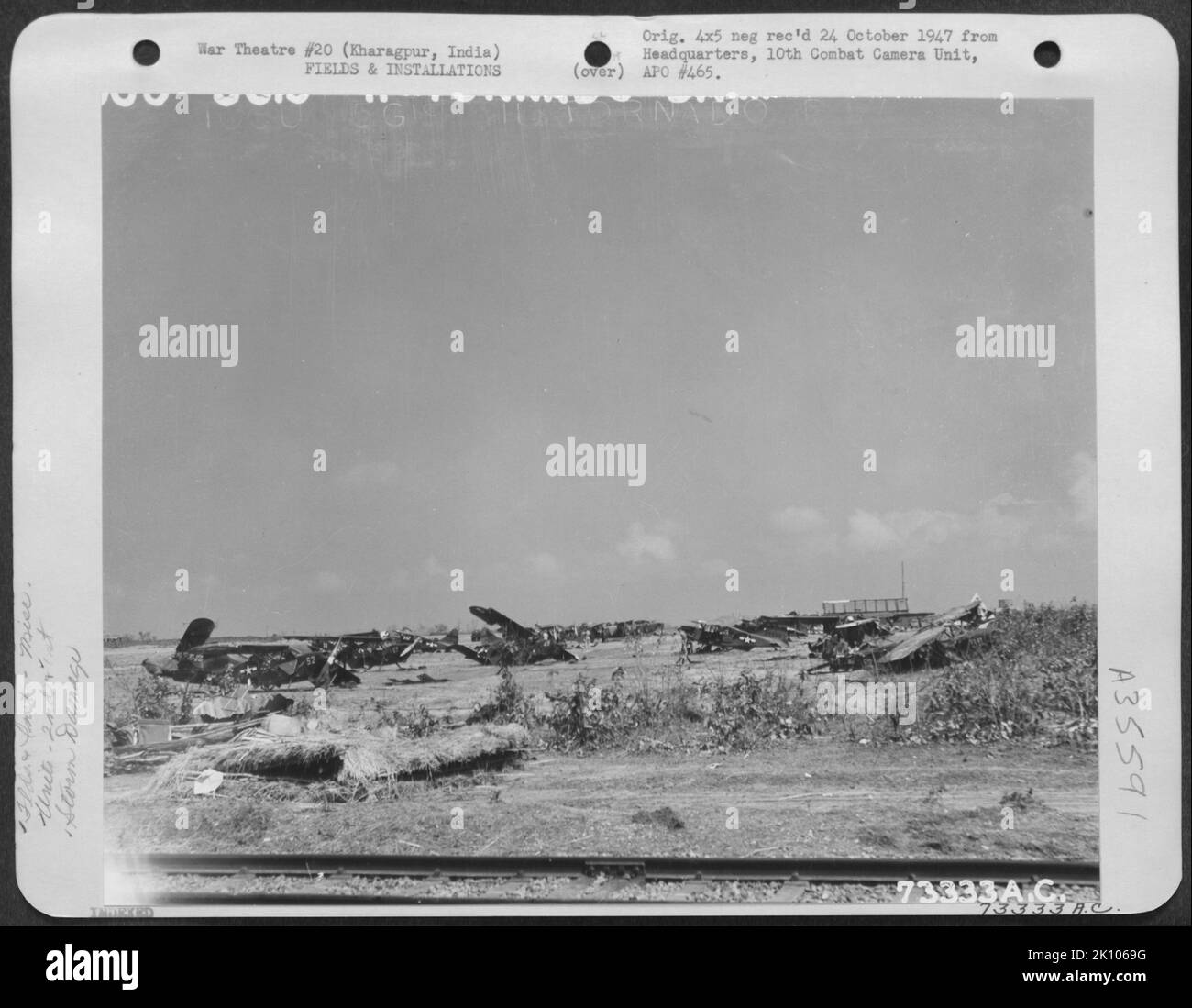 Aircraft, Burma, India &Fields & Installations, Storm Damage War Stock ...