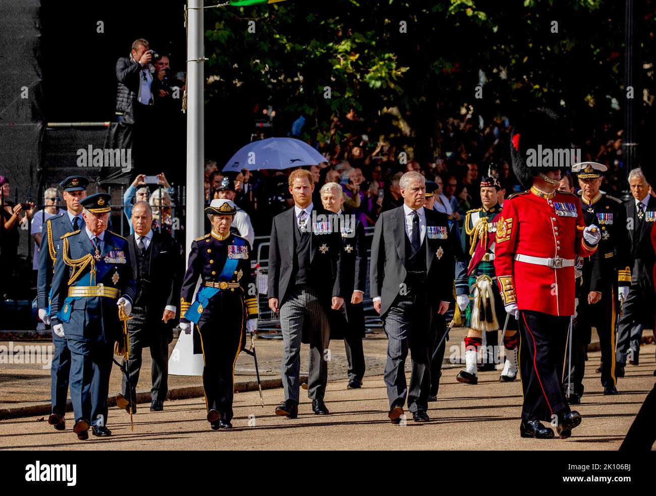 London, UK. 14th Sep, 2022. King Charles III, William, Prince of Wales, Anne, Princess Royal ...