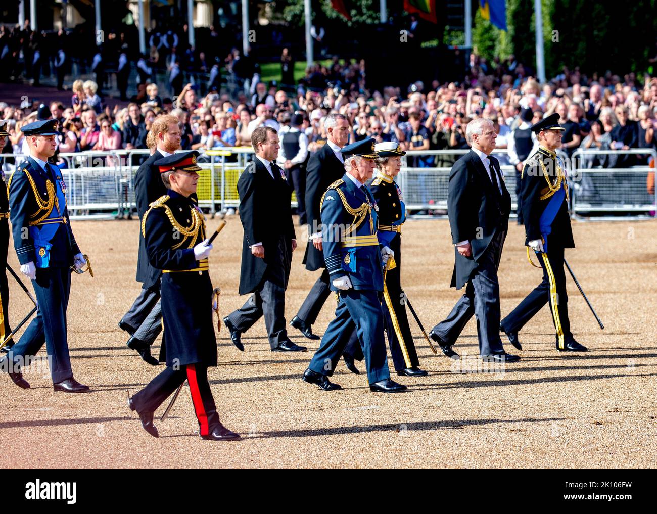 London, UK. 14th Sep, 2022. King Charles III, William, Prince of Wales, Anne, Princess Royal ...