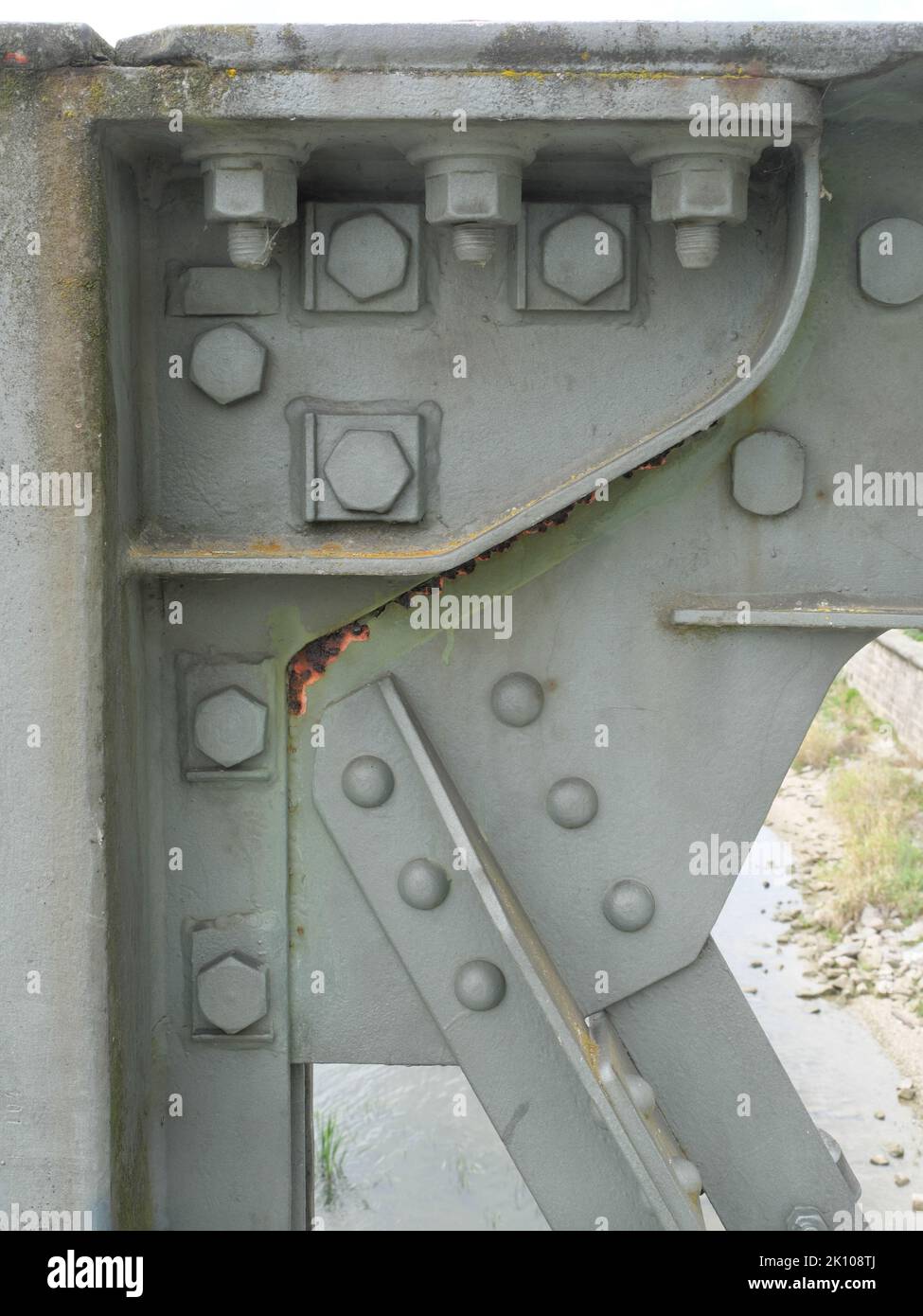 Rivets and steel girders in detail of an iron bridge Stock Photo - Alamy
