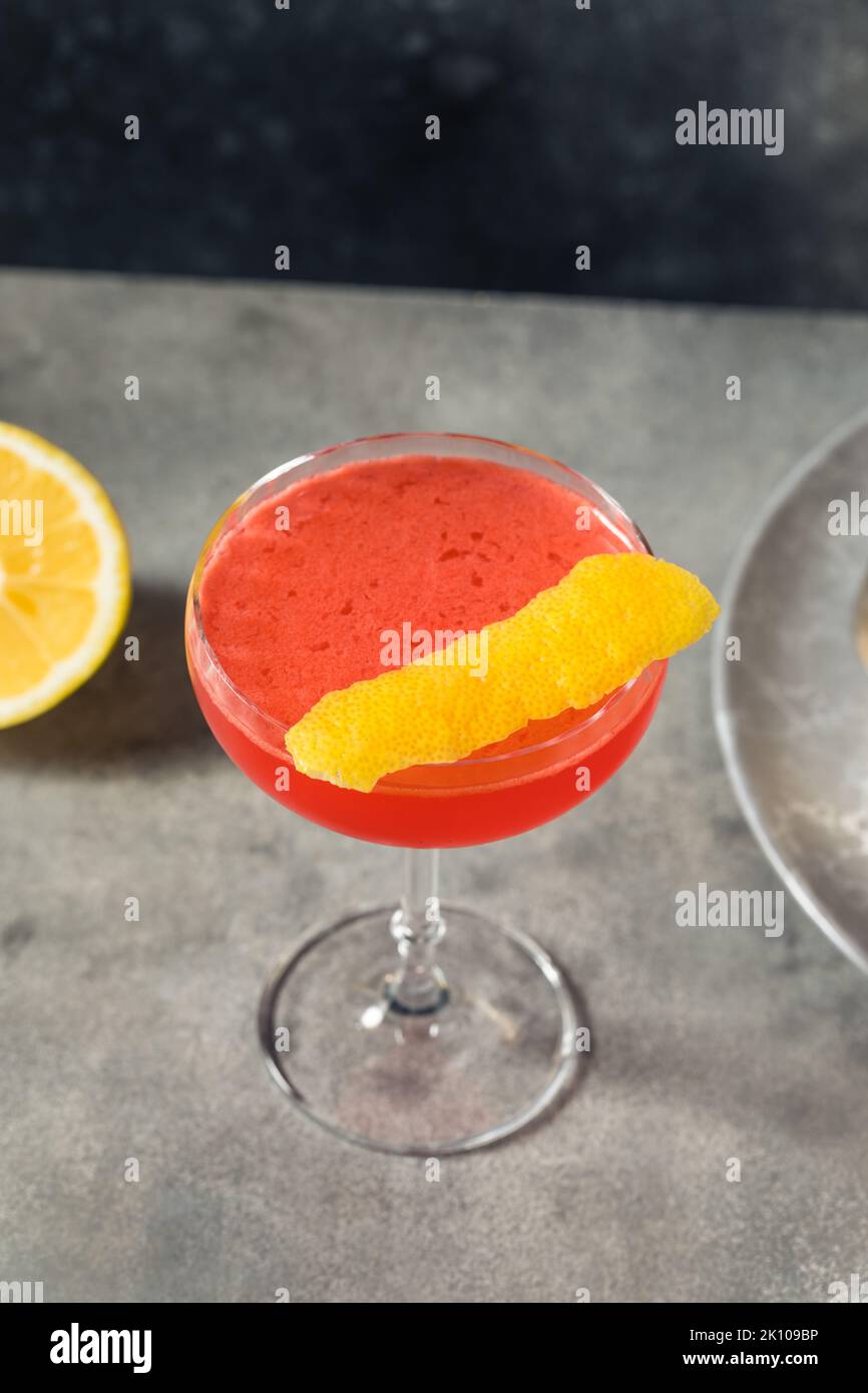 Boozy Refreshing Jack Rose Cocktail with Applejack and Lemon Stock ...