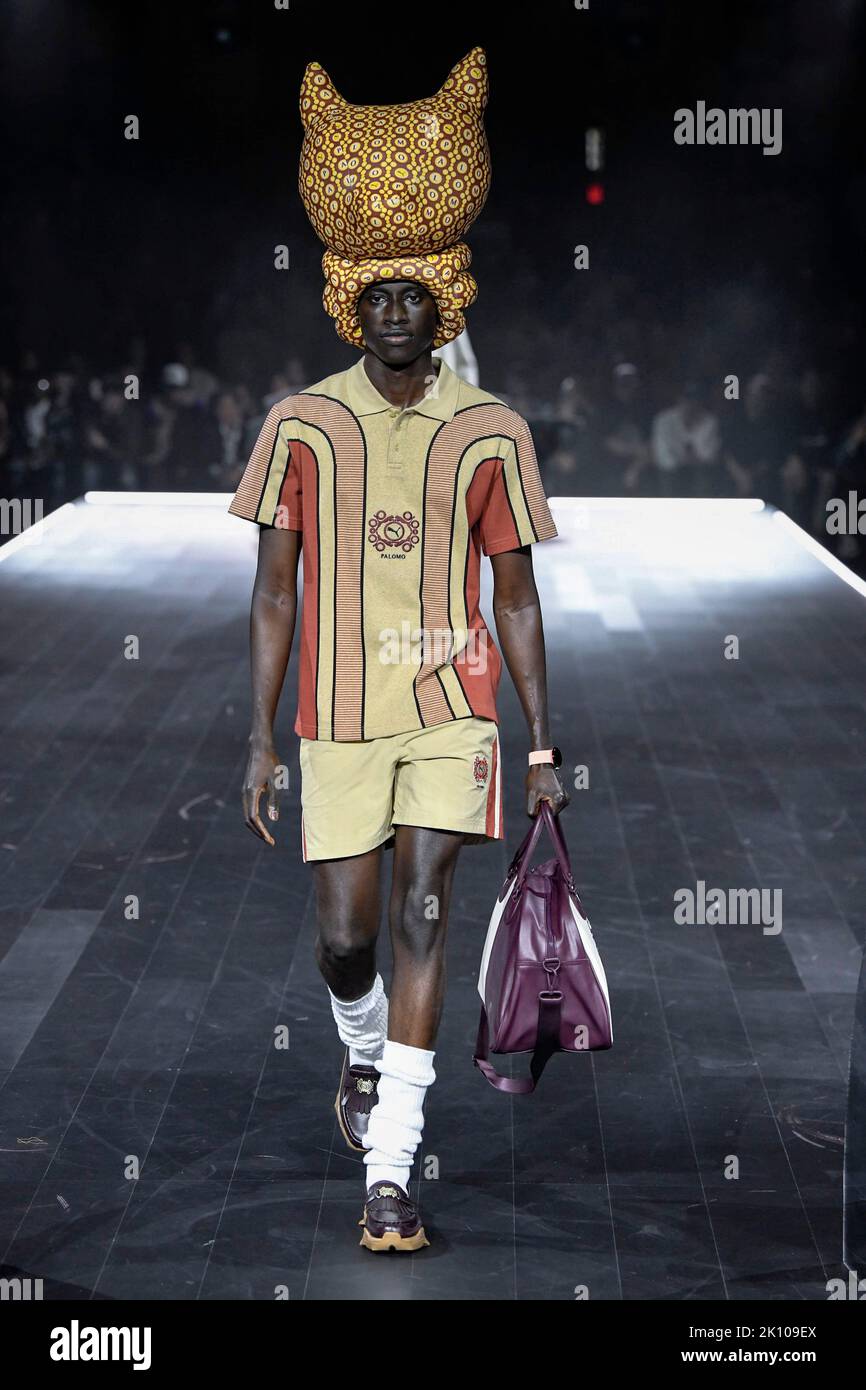 A model walks on the runway at the Puma fashion show during the Spring ...