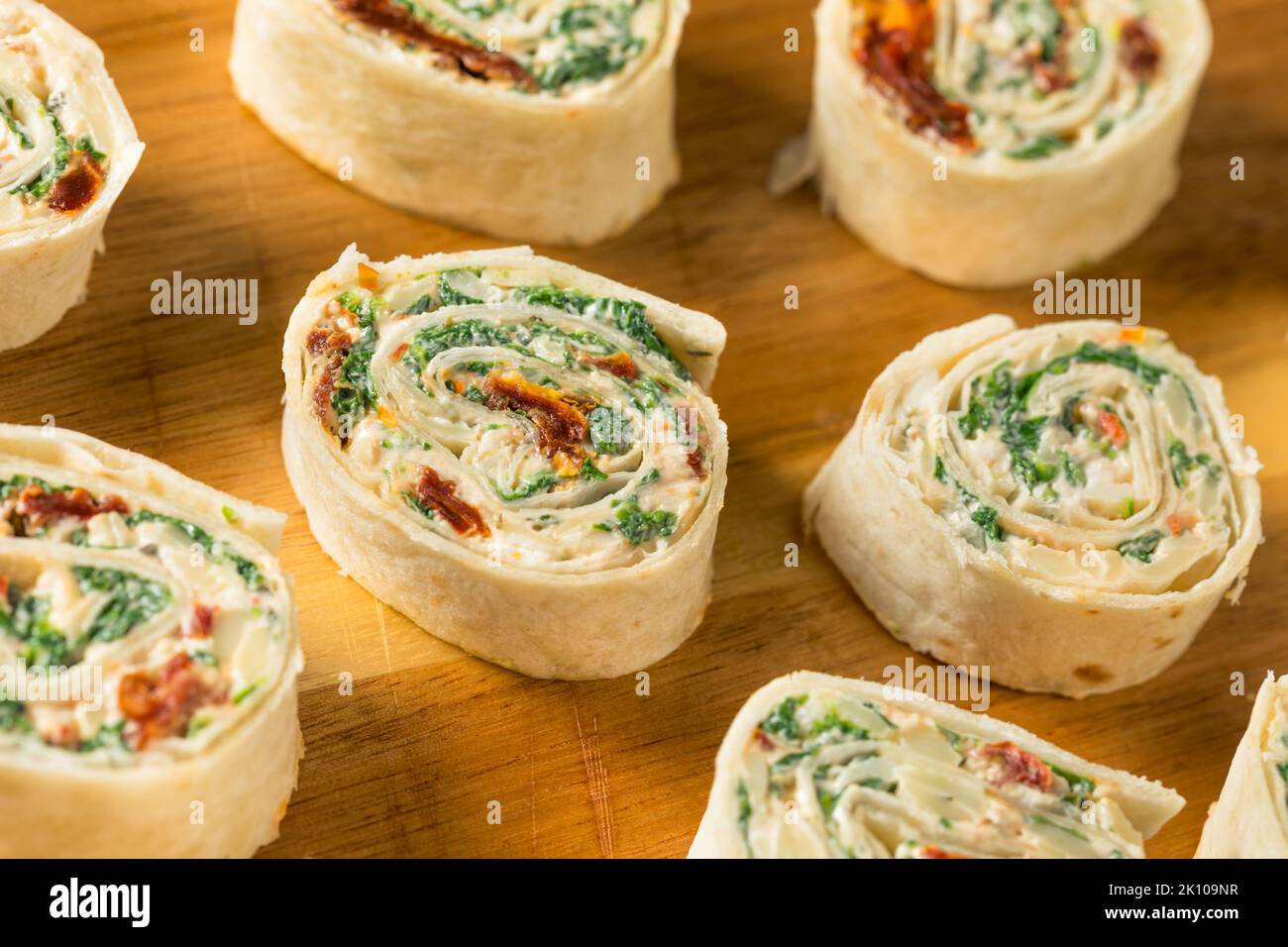 Homemade Pinwheel Tortilla Appetizers with Cream Cheese and Spinach ...