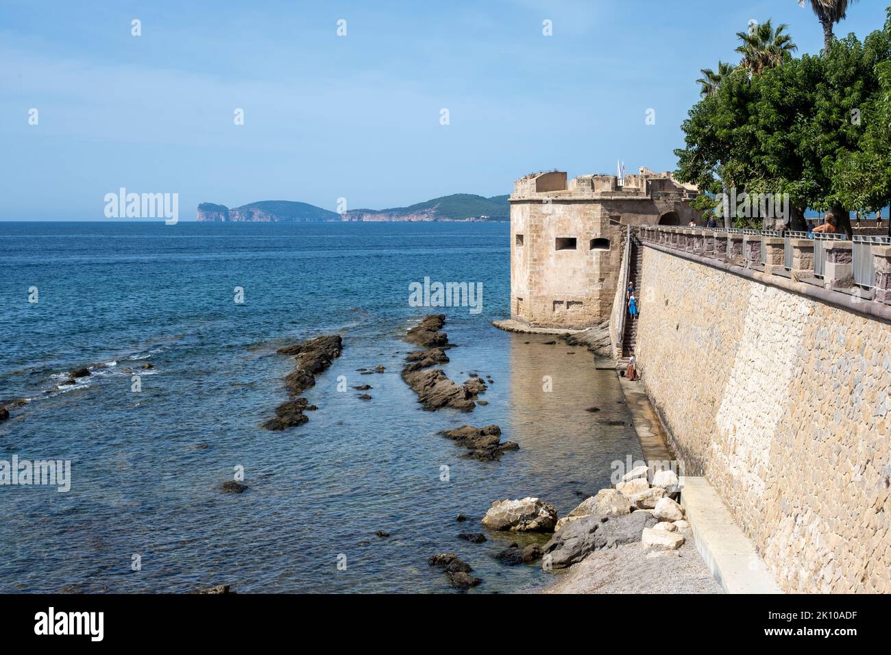 Torre di San Giacomo (St James) on the ramparts of the old city of ...