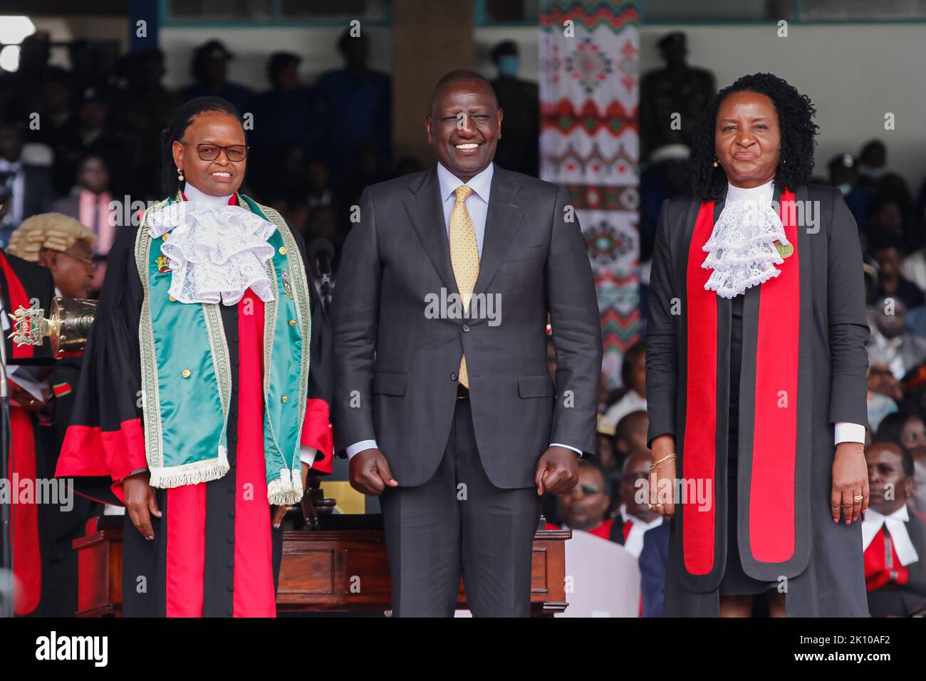 The 5th President of the Republic of Kenya Dr. William Ruto (C) takes a photo with the Chief ...