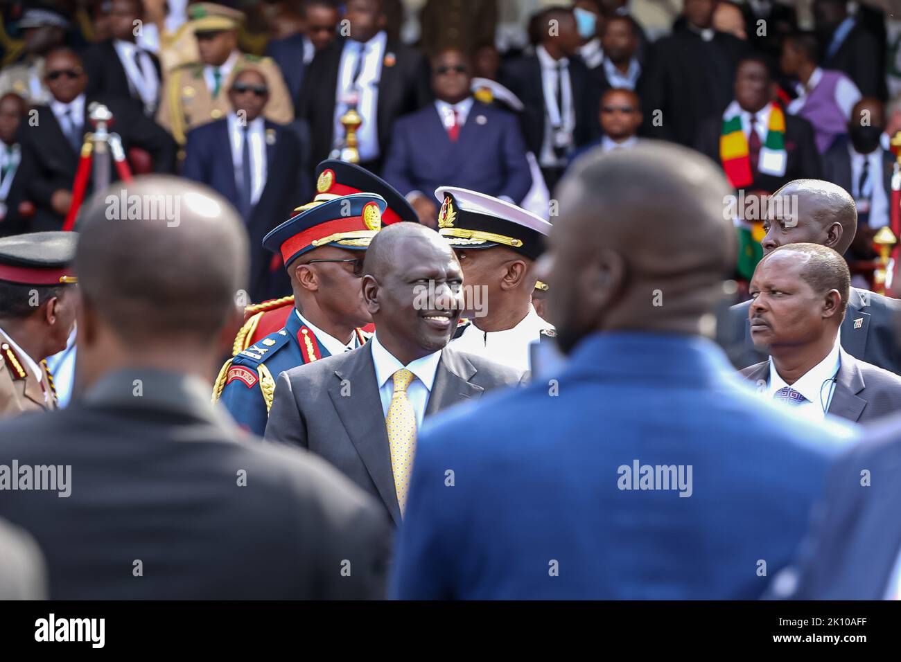 The 5th President of the Republic of Kenya Dr. William Ruto (C) waits to be taken round the ...