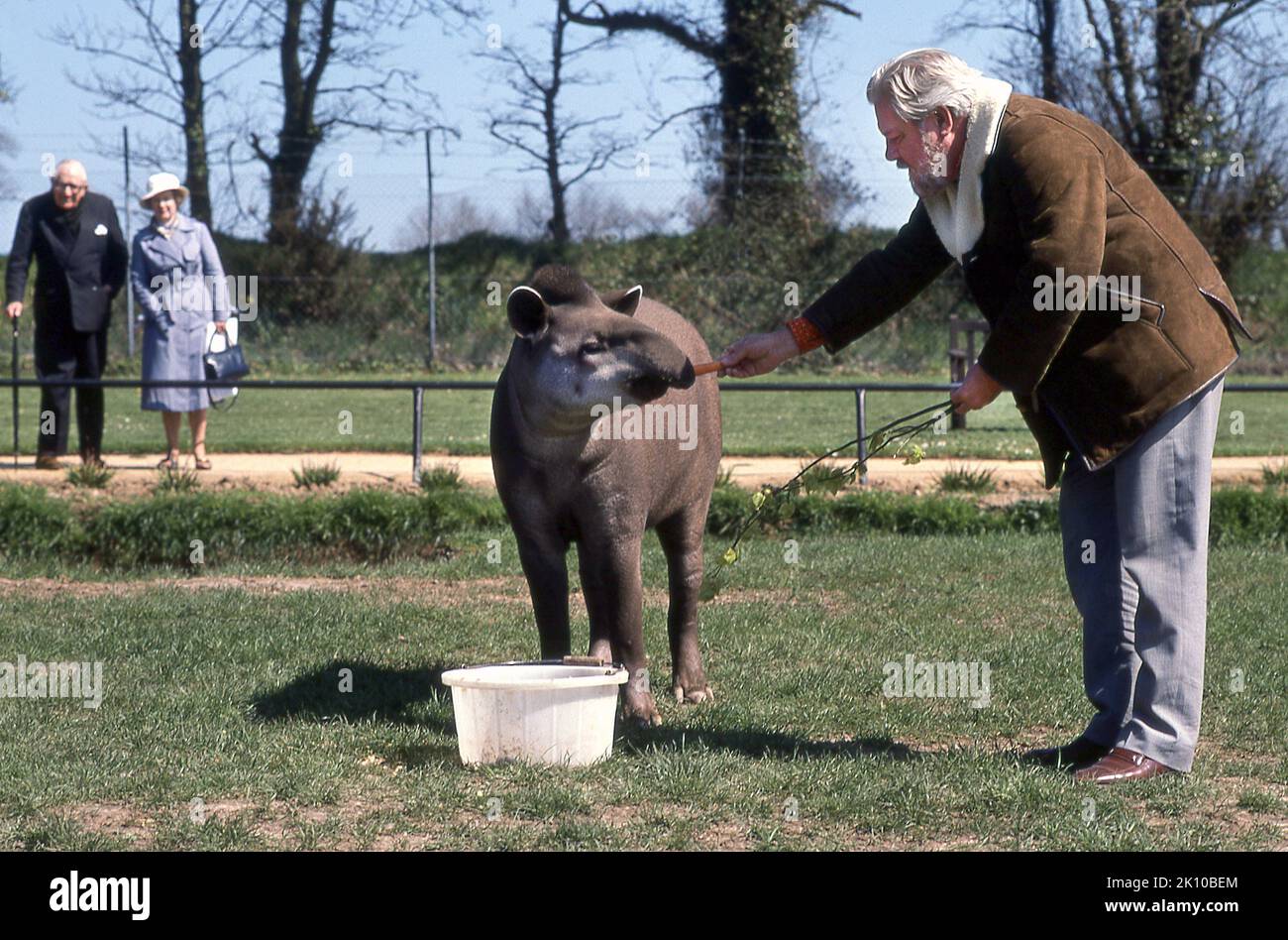 Gerald Durrell at Jersey Zoo in 1979 Stock Photo - Alamy