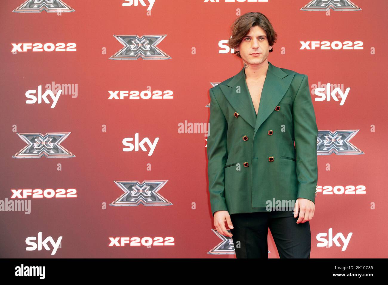 MILAN, ITALY - SEP 13, 2022 : Singer Rkomi attends the press conference ...