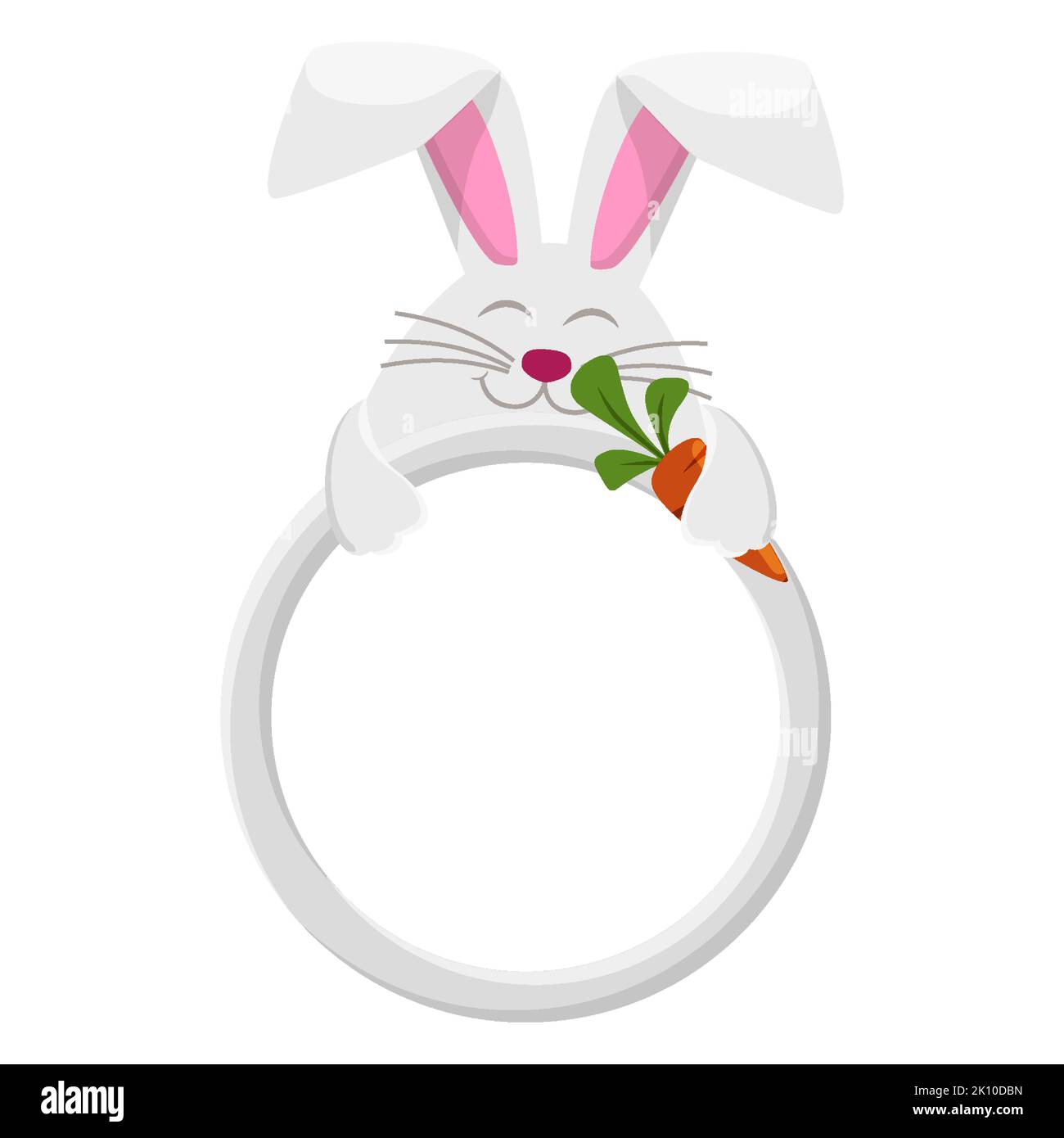 Avatar frame rabbit or hare with carrot, animal round template for game ...