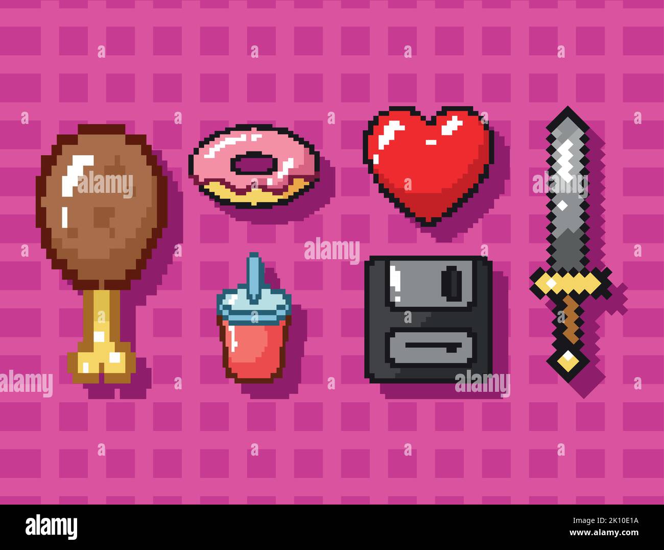 pixel art icons collection Stock Vector Image & Art - Alamy