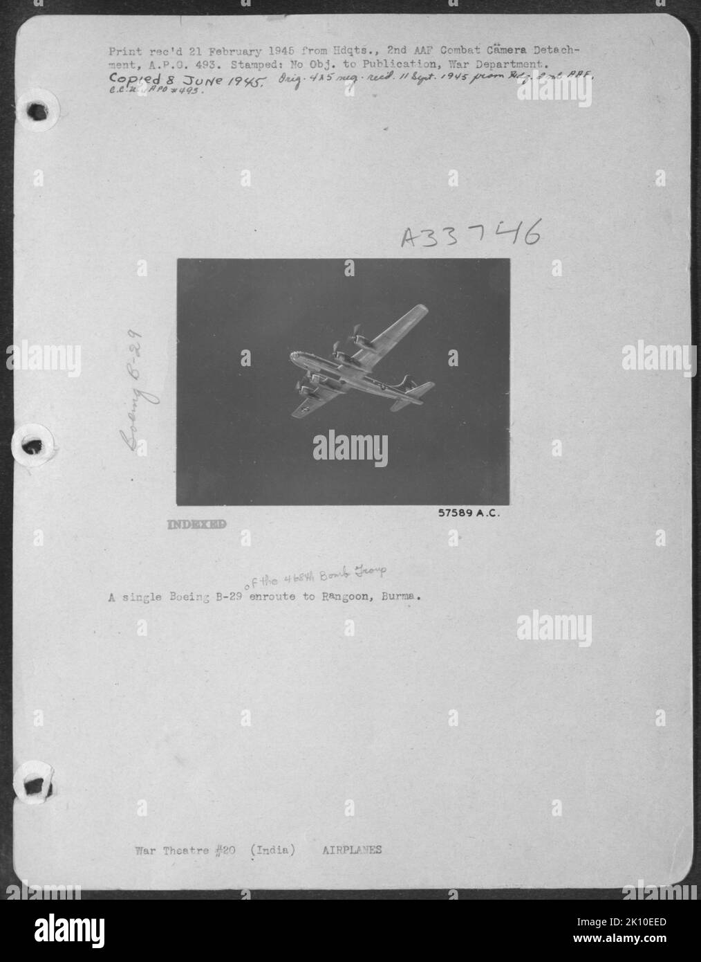 Aircraft, Burma, India &Aircraft, SINGLE,BOEING War Stock Photo - Alamy