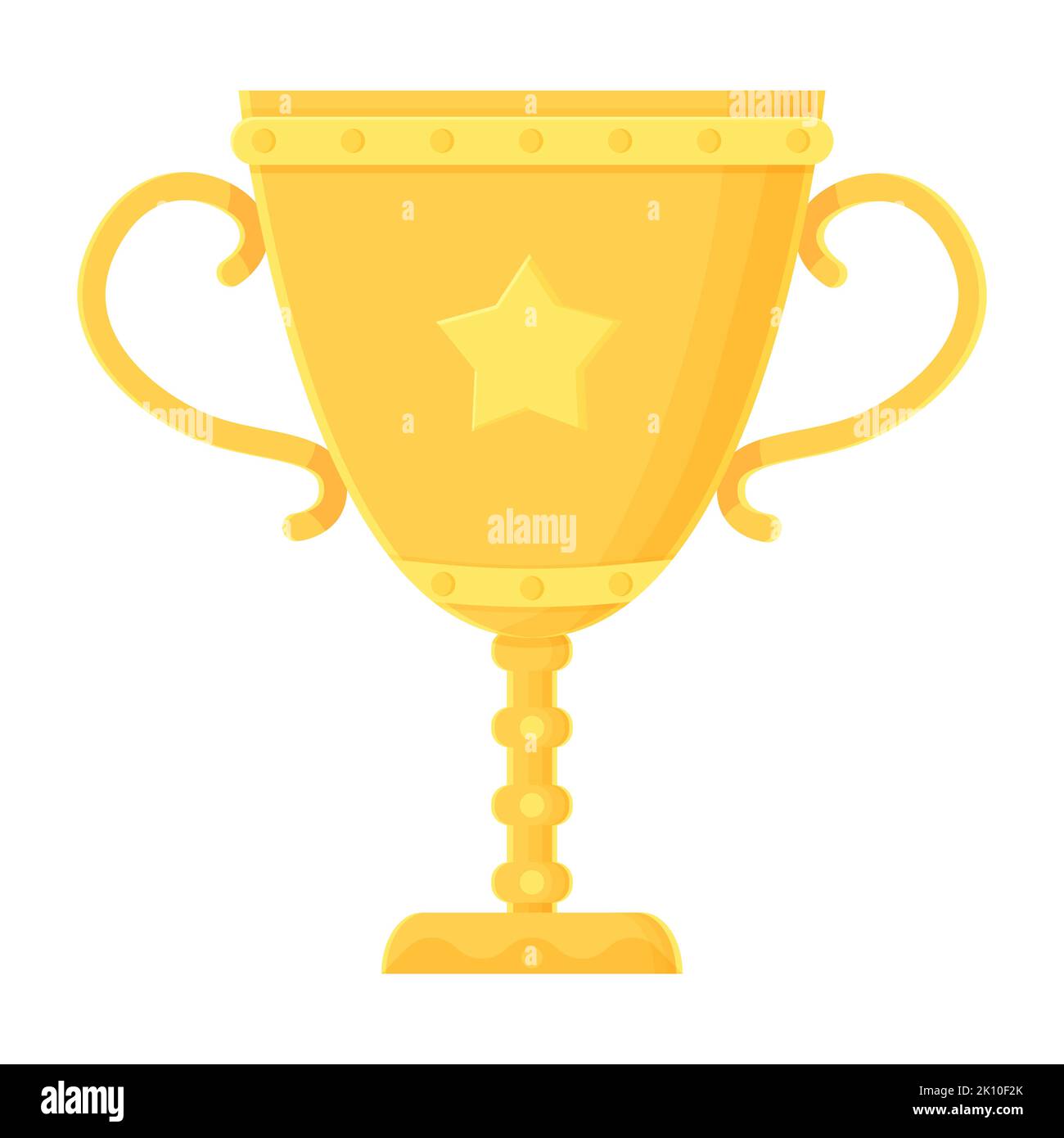 Cartoon winner cup object. Golden trophy with crown. Prize, success ...