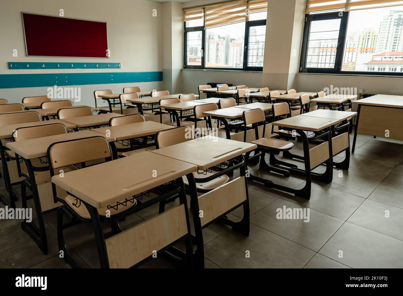 Classroom in background without ,No student or teacher . modern ...