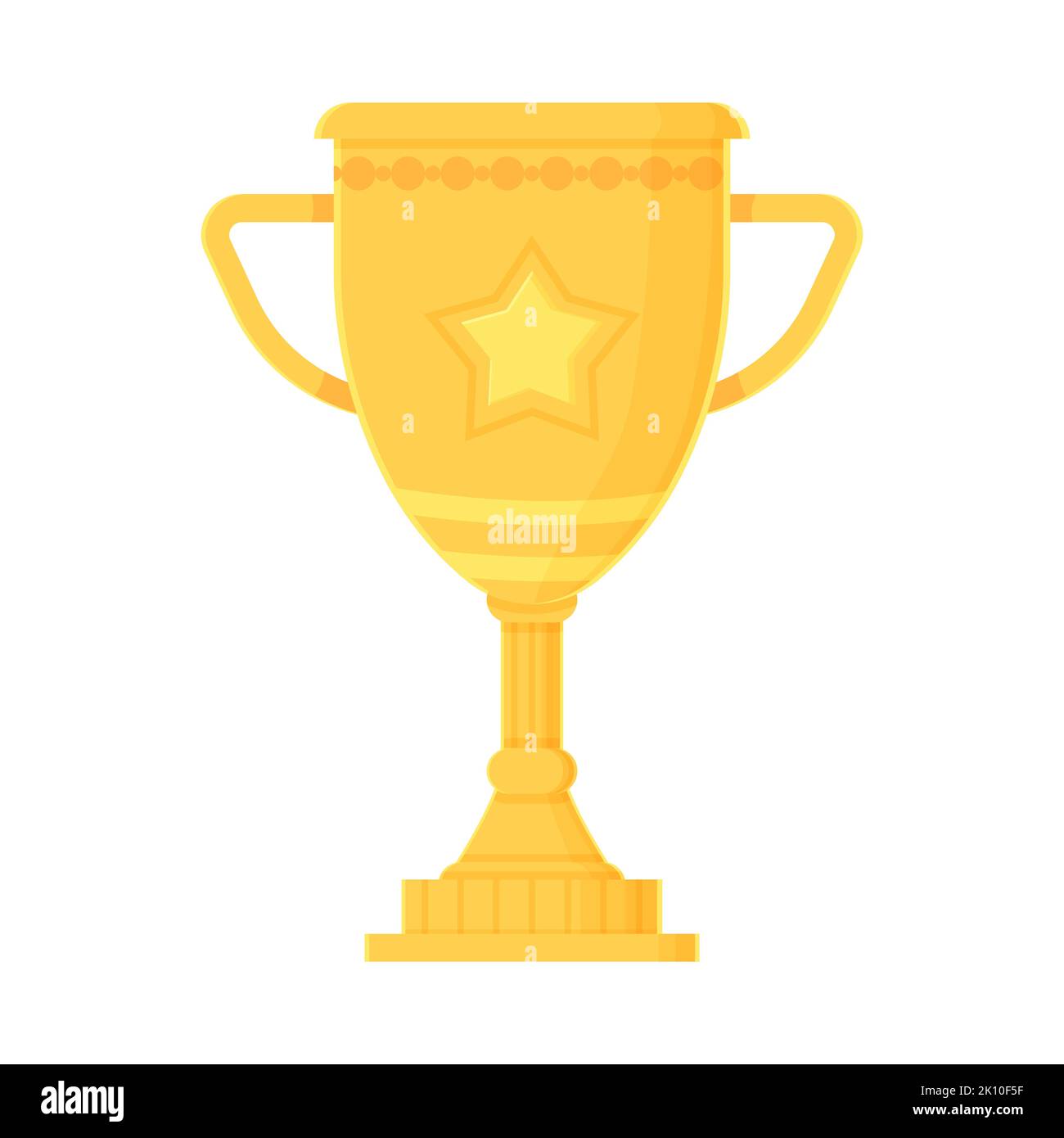 Cartoon winner cup object. Golden trophy with crown. Prize, success ...
