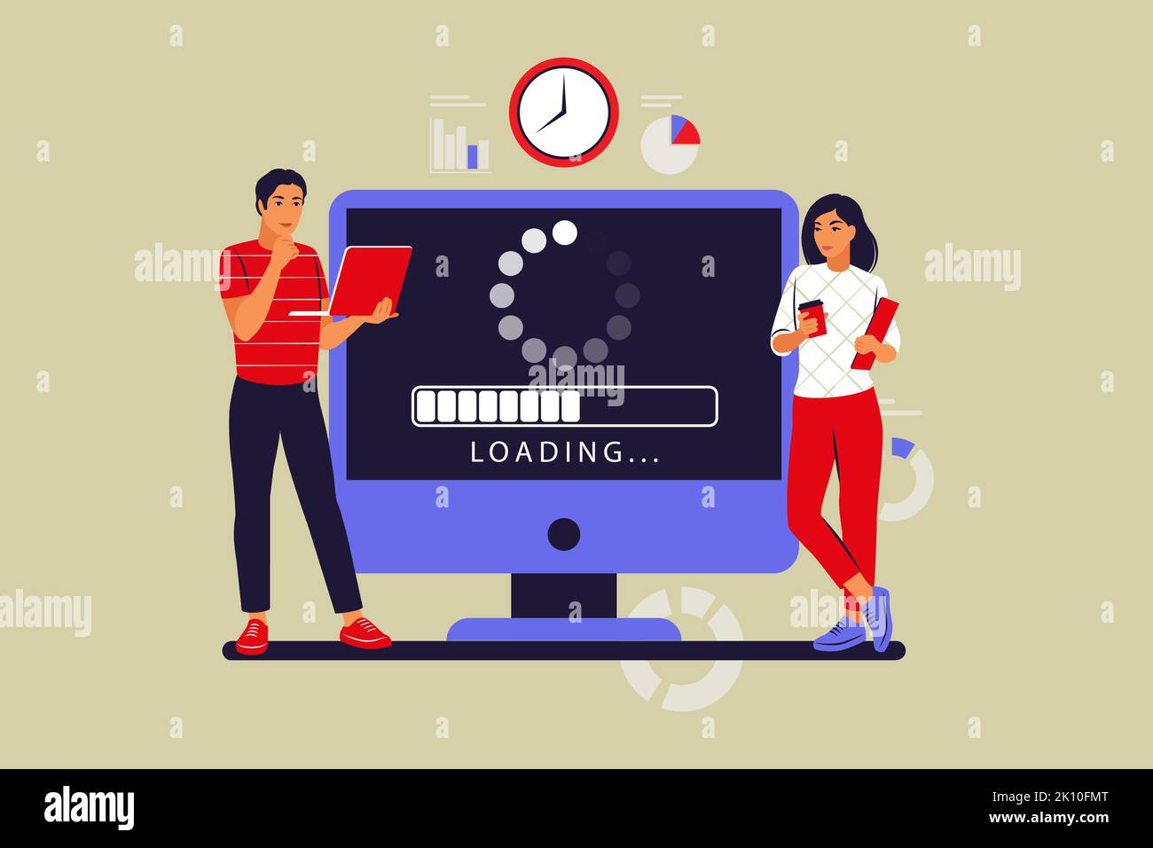 Update Concept Programmer Upgrading Operation System Of Computer Vector Illustration Flat